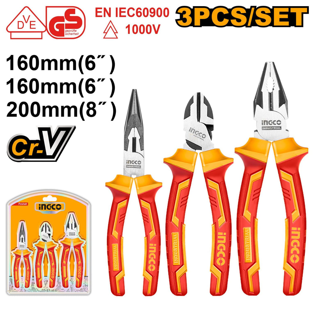 INGCO VDE Plier Set 3PCS | chavda.com